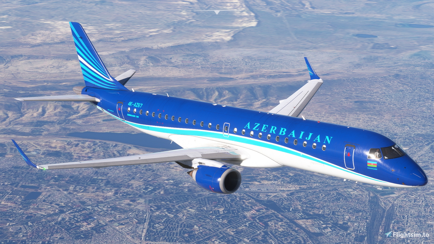 Azerbaijan Airlines 4K-AZ67 Embraer 190 for Microsoft Flight Simulator ...
