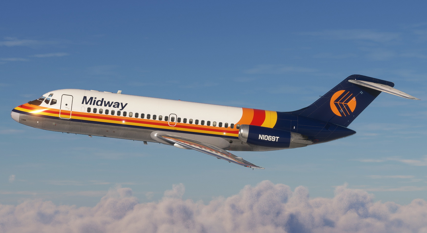 Midway Airlines N1069T (Original Livery) | SkySimulations DC-9 10 [4K ...