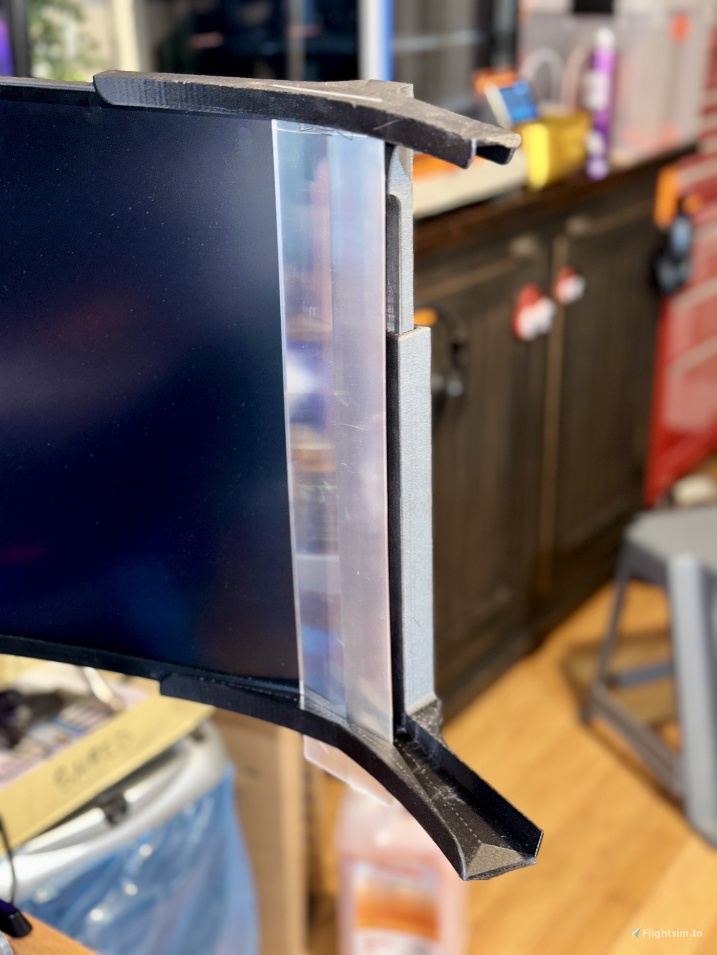 3D Printed Ultra-Wide Curved Monitor 130° Angle Bracket / Clamp / Jig ...