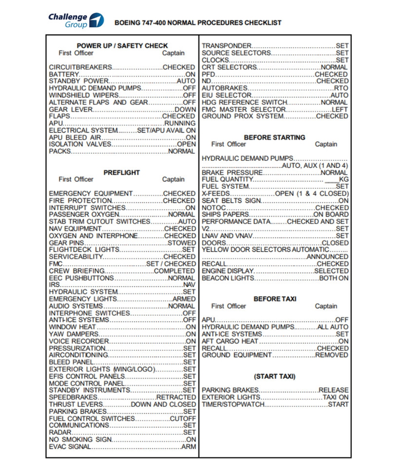 Checklists for Microsoft Flight Simulator | MSFS | Flightsim.to