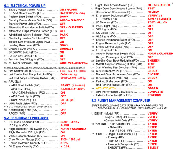 737 Procedural Flow for Microsoft Flight Simulator | MSFS