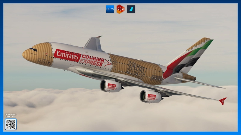 [8K+4K] Emirates A6-EET "Courier Express" | FlyByWire A380X for ...