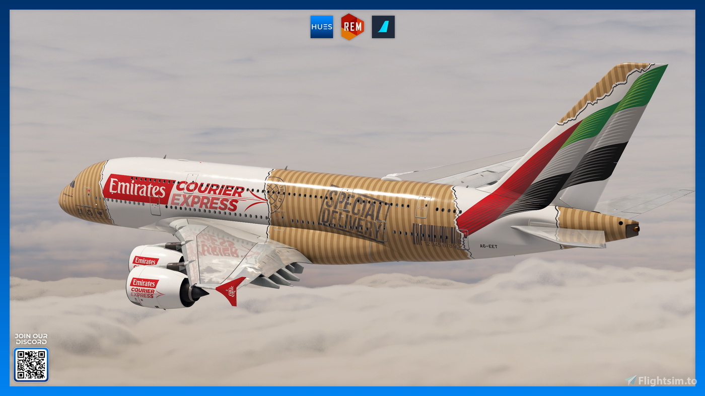[8K+4K] Emirates A6-EET "Courier Express" | FlyByWire A380X for ...