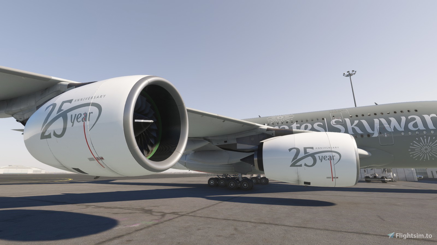 [8K/4K] FlyByWire A380X Emirates A6-EUE - Skywards 25 years anniversary ...