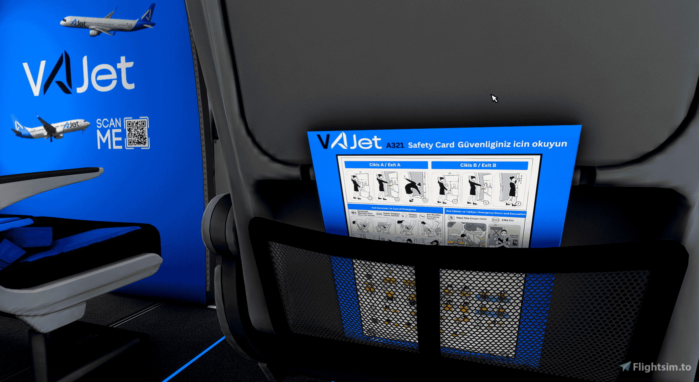 Fenix A320 CFM & IAE Ajet Livery with custom Cabin of Virtual AJet for ...