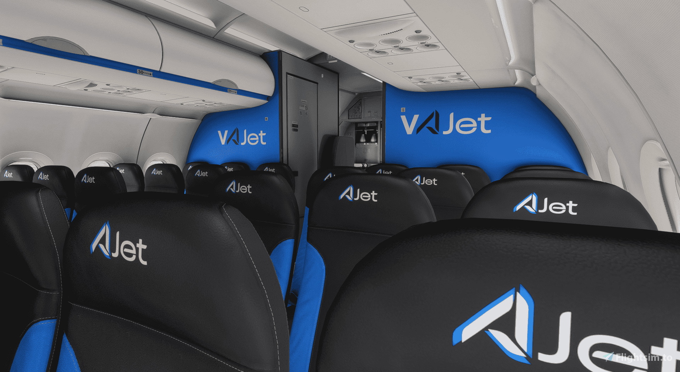 Fenix A320 CFM & IAE Ajet Livery with custom Cabin of Virtual AJet for ...
