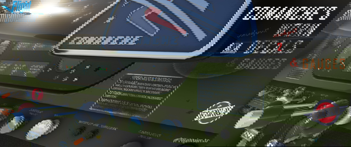 A2A Piper Comanche's Worn Decals & Gauges for Microsoft Flight ...