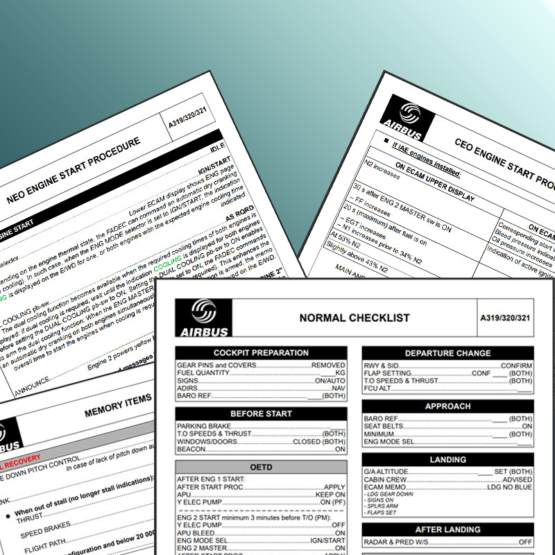 A319/A320/A321 Normal Checklist per Microsoft Flight Simulator | MSFS