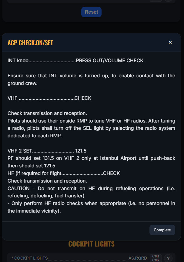 A320 FCOM Based Preliminary Cockpit Preparation & Checklist (FBW or Fenix) (clickable) para ...
