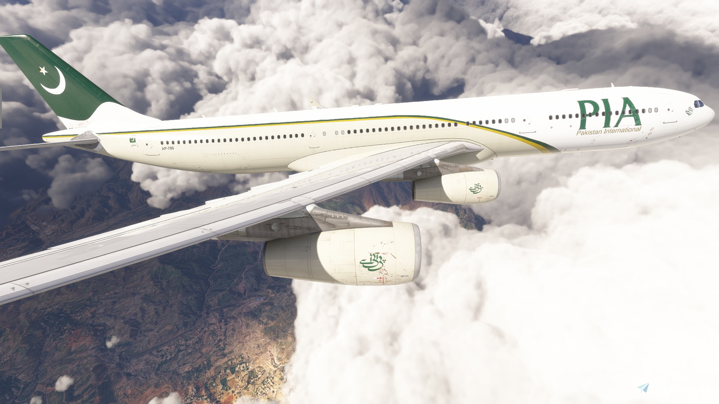 [A340-300] Pakistan International Airlines (PIA) Livery for Microsoft Flight Simulator | MSFS