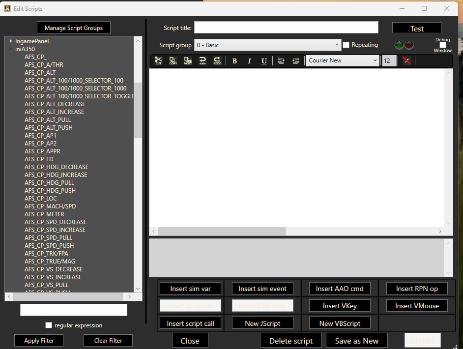 AAO scripts for iniBuilds A350 for Microsoft Flight Simulator | MSFS