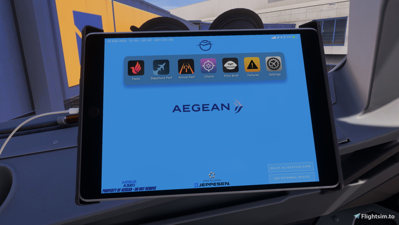 Aegean Airlines - A3/AEE - EFB background - A320 for Microsoft Flight ...