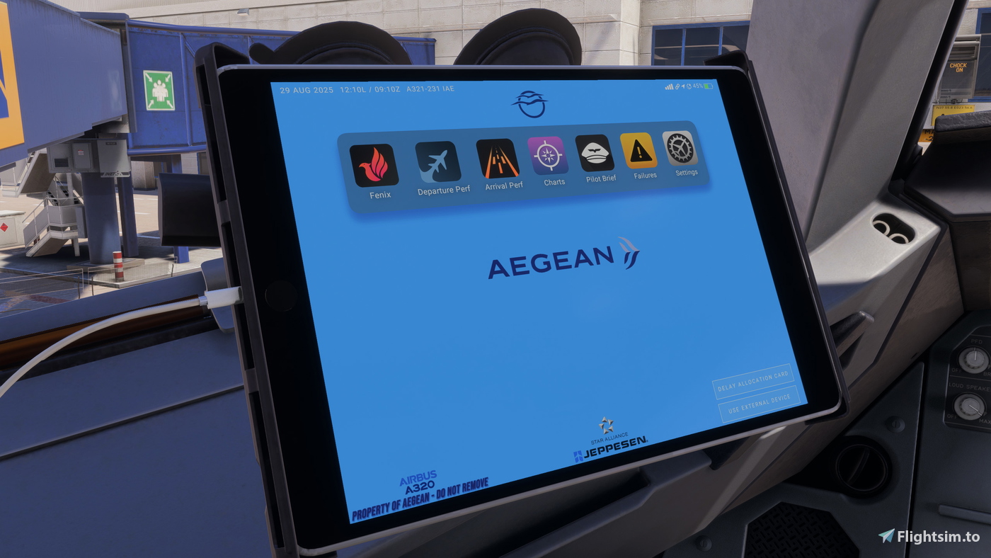 Aegean Airlines - A3/AEE - EFB background - A320 for Microsoft Flight ...
