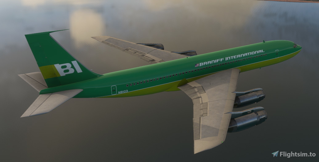 Aeroplane Heaven B707-320C Braniff Green N1803 for Microsoft Flight ...