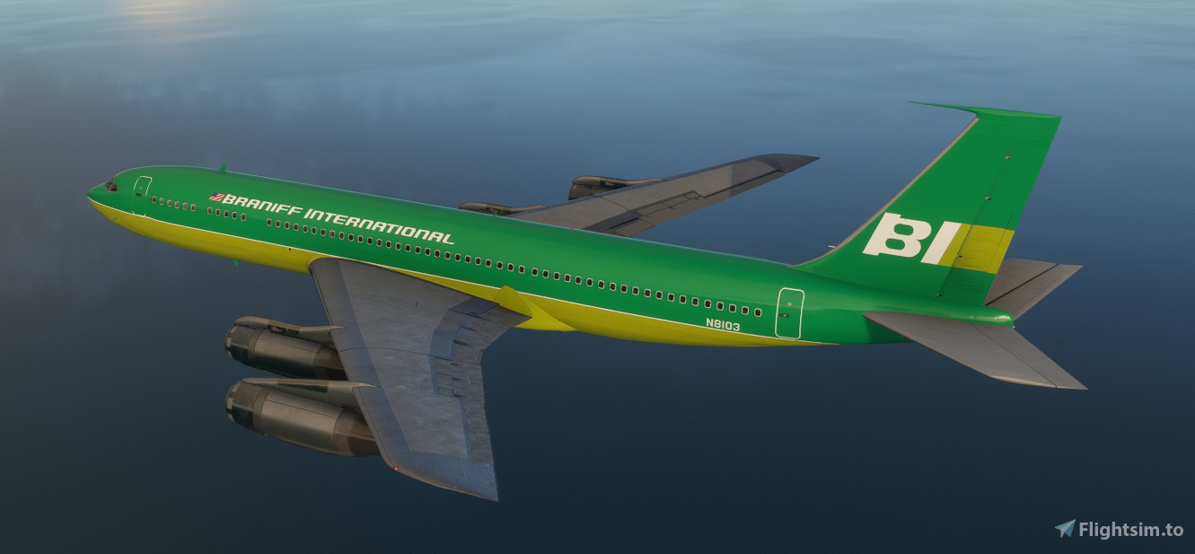 Aeroplane Heaven B707-320C Braniff Green N1803 for Microsoft Flight ...