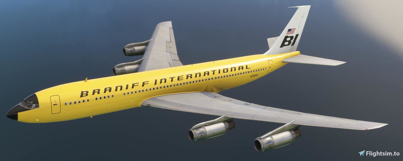 Aeroplane Heaven B707 Braniff International Yellow N7073 for Microsoft ...