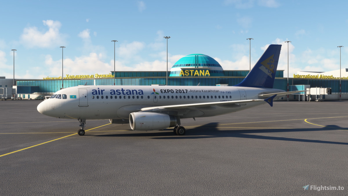 Air Astana (P4-YAS) for Fenix A319 for Microsoft Flight Simulator | MSFS