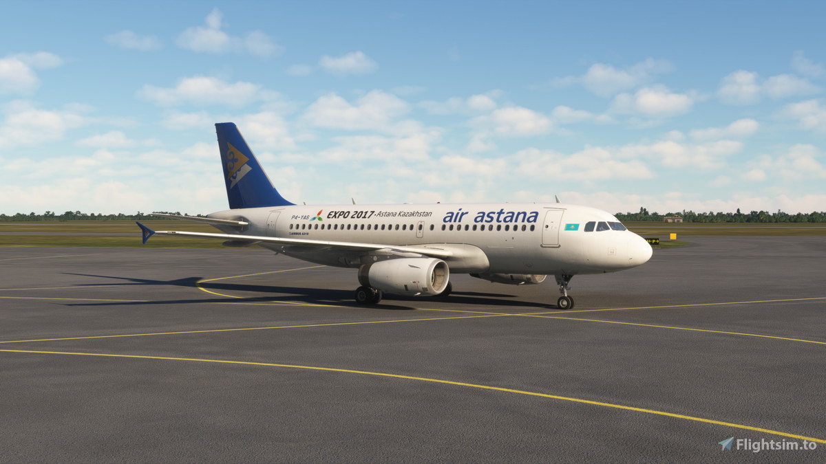 Air Astana (P4-YAS) for Fenix A319 for Microsoft Flight Simulator | MSFS