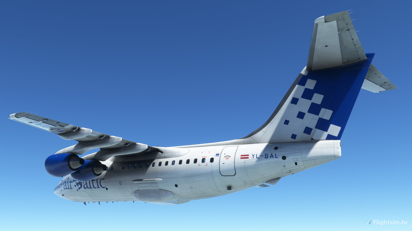 Air Baltic Avro RJ70 YL-BAL circa 2002 for Microsoft Flight Simulator | MSFS