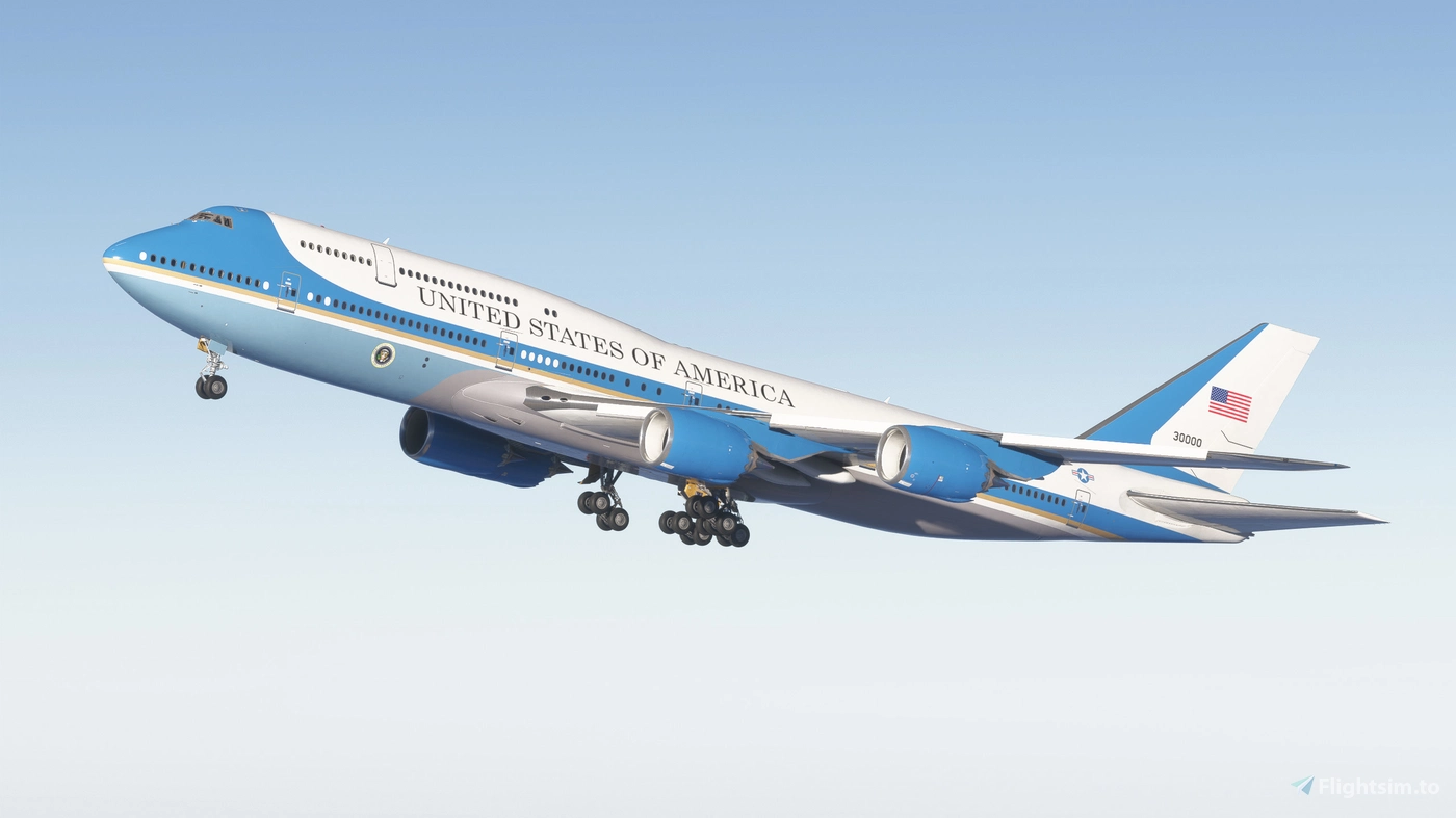 Air Force One VC25-A Boeing 747-8i - 8K for Microsoft Flight Simulator | MSFS