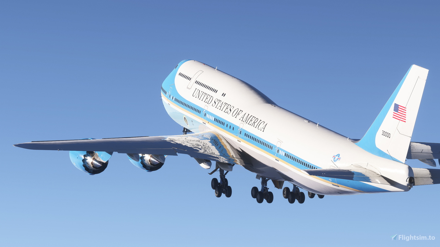 Air Force One VC25-A Boeing 747-8i - 8K 对于 Microsoft Flight Simulator | MSFS
