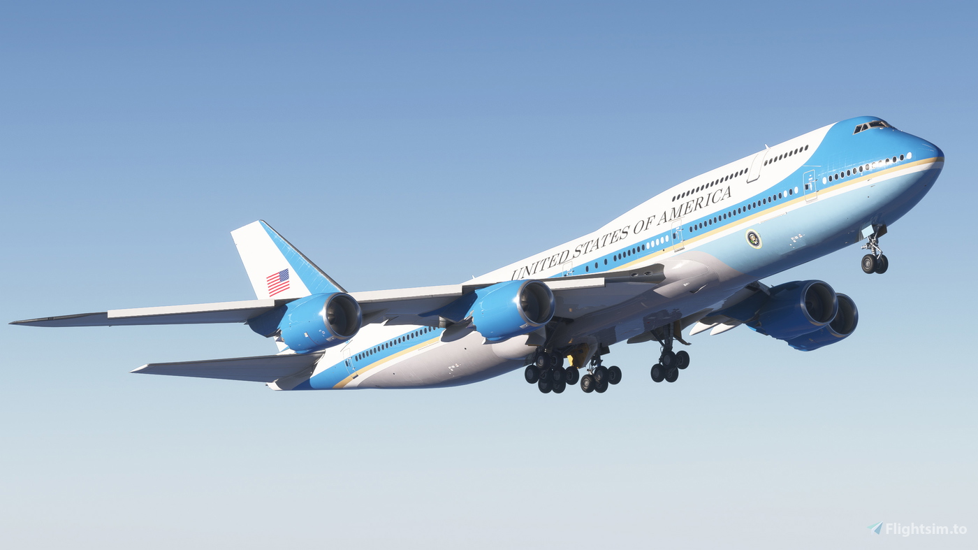 Air Force One VC25-A Boeing 747-8i - 8K のために Microsoft Flight Simulator | MSFS