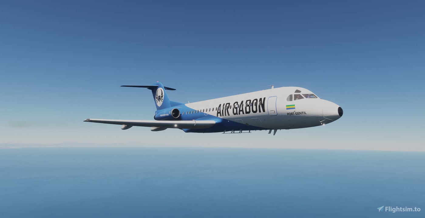 Air Gabon F28 MK2000 TR-LSU for Microsoft Flight Simulator | MSFS