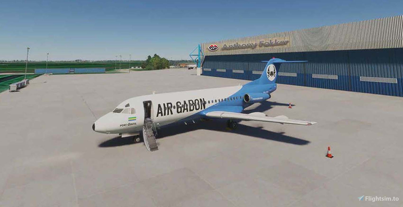Air Gabon F28 MK2000 TR-LSU for Microsoft Flight Simulator | MSFS