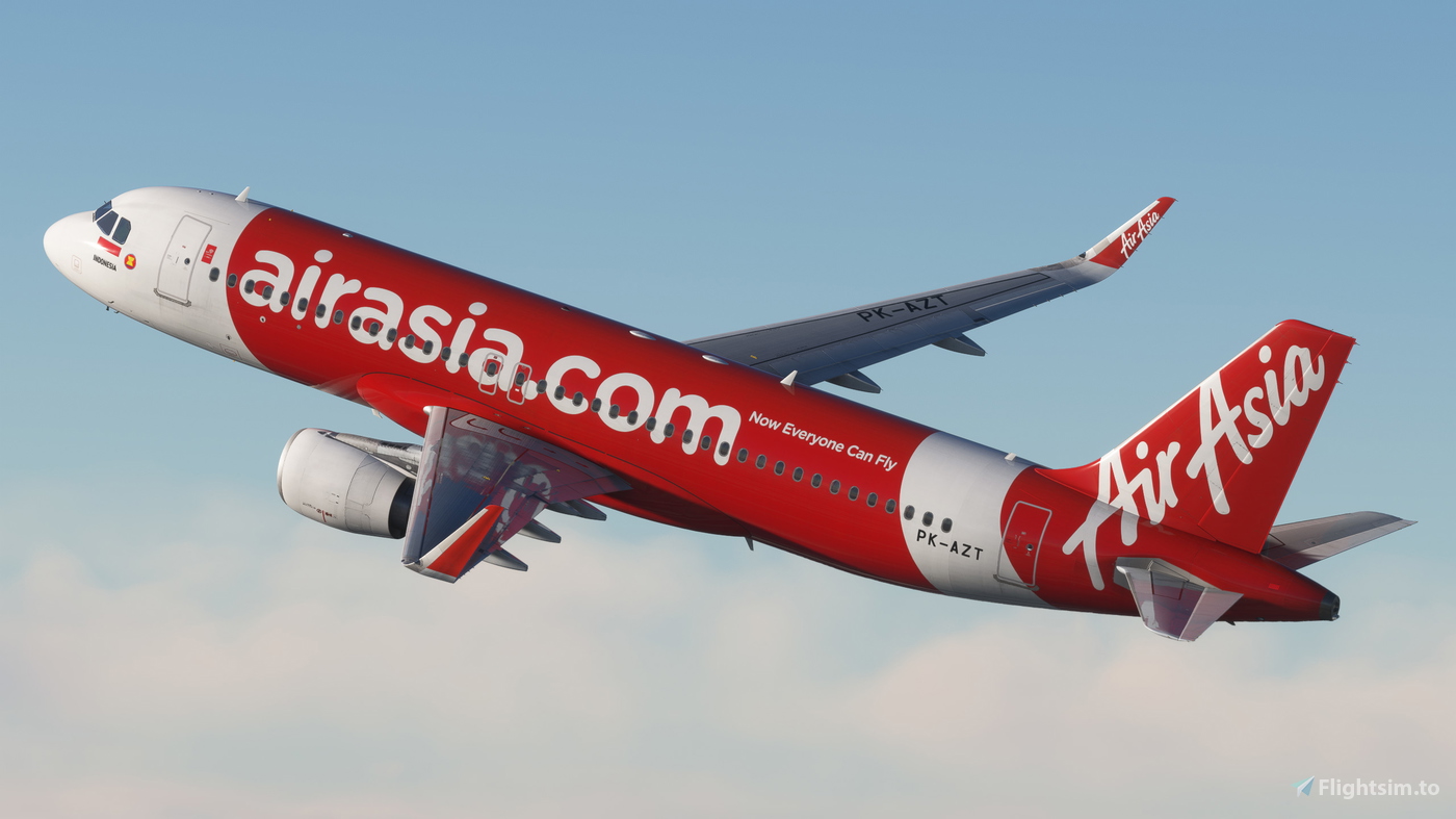 AirAsia [Pack 1] w/Cabin Fenixsim A320 Sharklet [8K+4K] for Microsoft Flight Simulator | MSFS