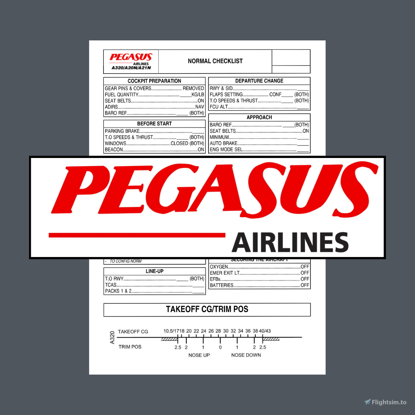 Airbus A320 Checklist - Pegasus Airlines for Microsoft Flight Simulator ...