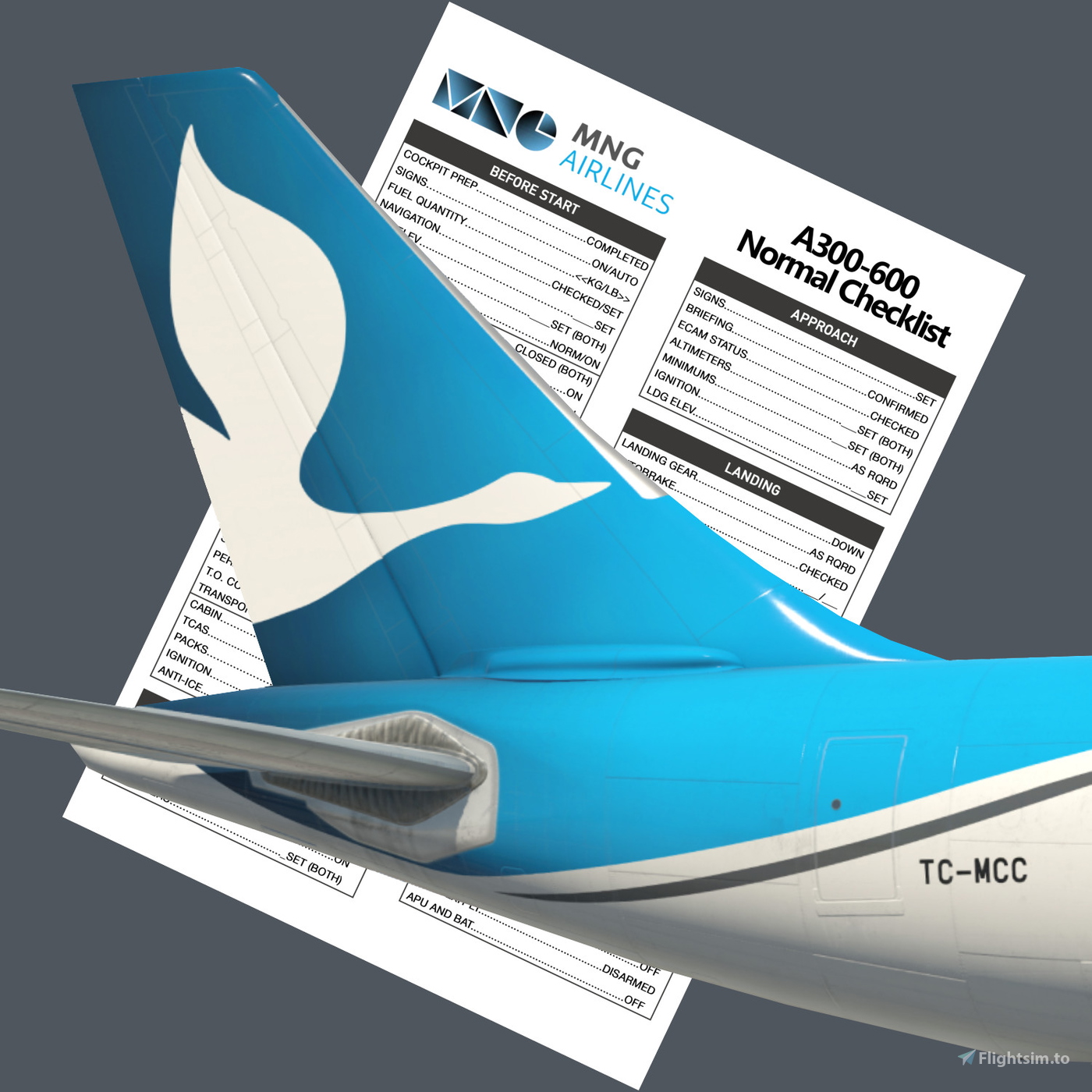Airbus A300 Checklist - MNG Airlines para Microsoft Flight Simulator | MSFS