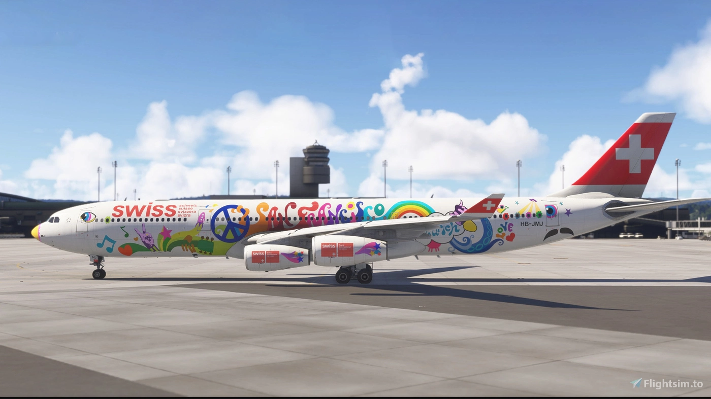 Airbus A340-300 | SWISS | HB-JMJ | Flower Power Livery 对于 Microsoft ...