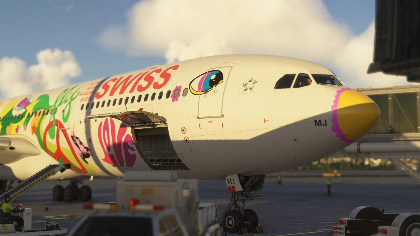 Airbus A340-300 | SWISS | HB-JMJ | Flower Power Livery 对于 Microsoft ...