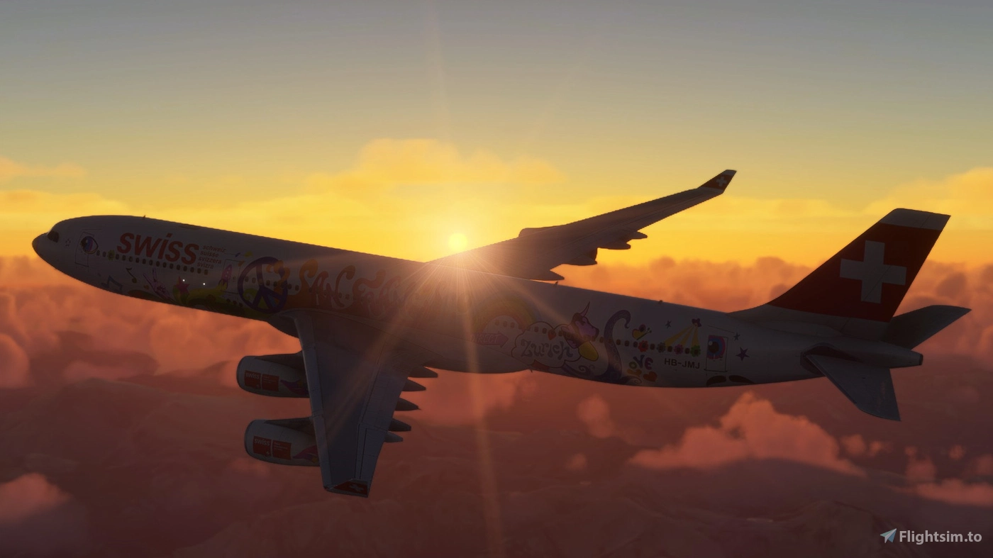Airbus A340-300 | SWISS | HB-JMJ | Flower Power Livery 对于 Microsoft ...