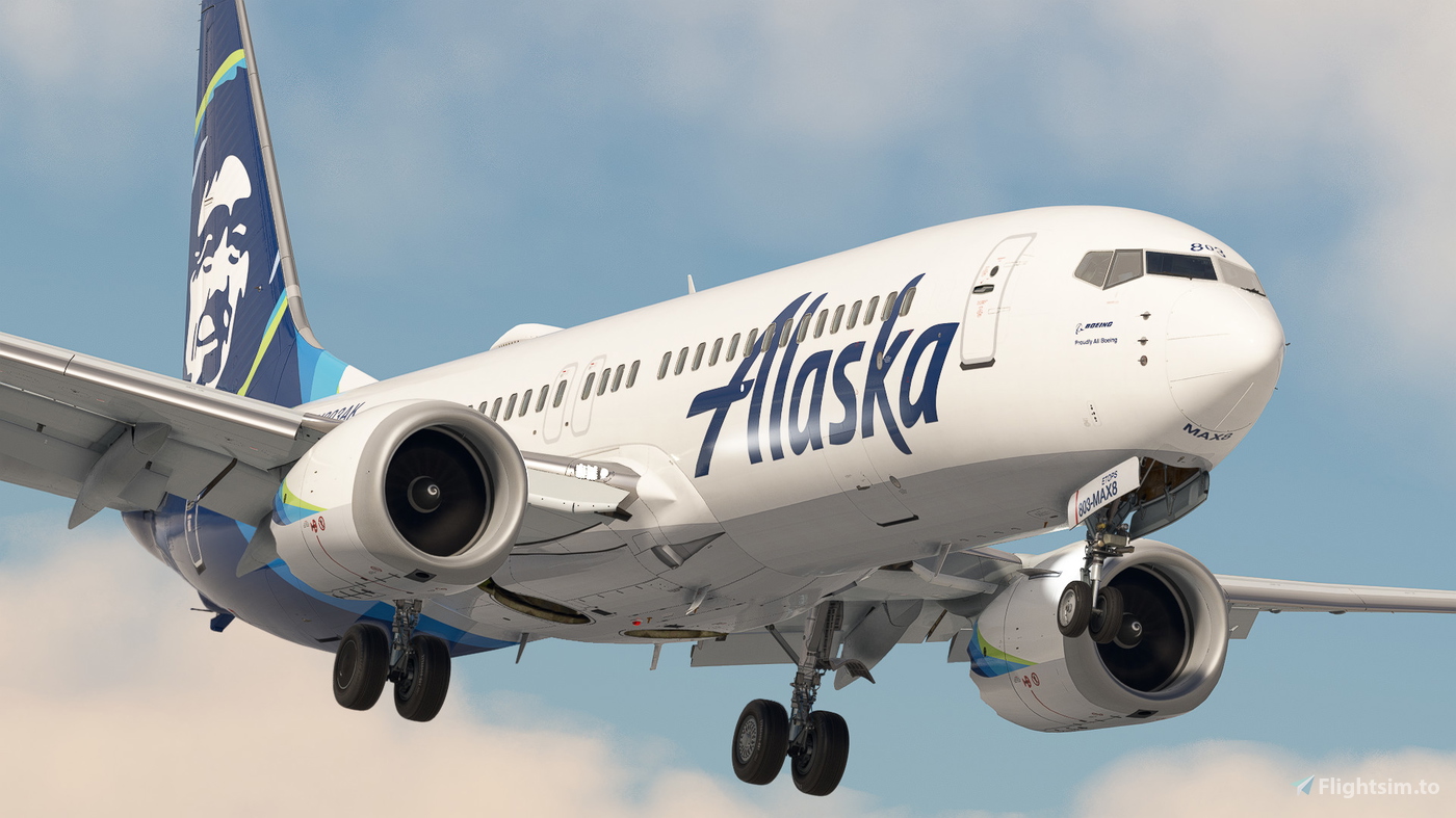 Alaska Airlines [Pack] w/Cabin | iFly 737 MAX 8 for Microsoft Flight Simulator | MSFS
