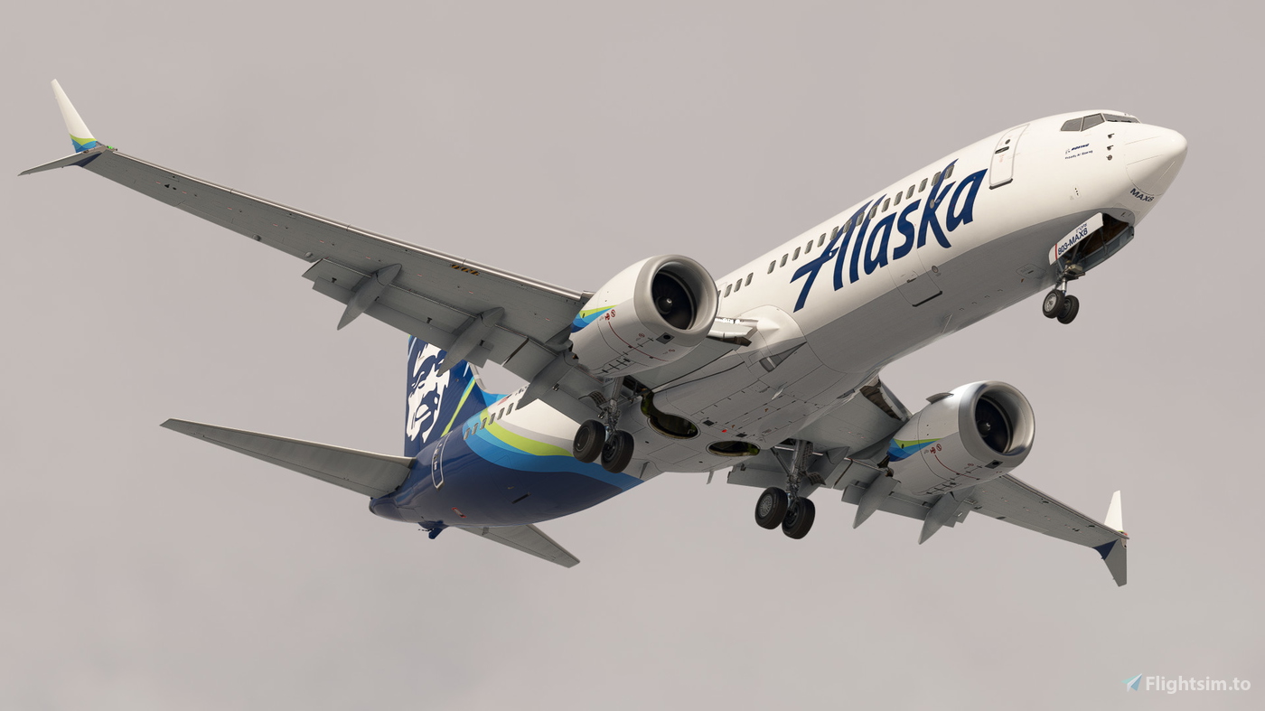 Alaska Airlines [Pack] w/Cabin | iFly 737 MAX 8 for Microsoft Flight Simulator | MSFS