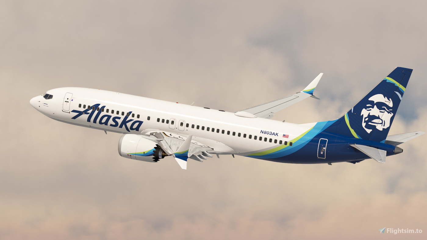 Alaska Airlines [Pack] w/Cabin | iFly 737 MAX 8 for Microsoft Flight Simulator | MSFS