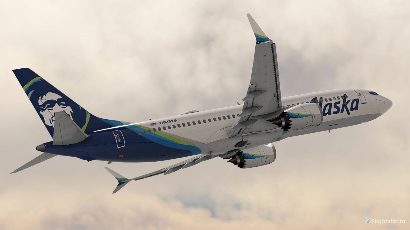 Alaska Airlines [Pack] w/Cabin | iFly 737 MAX 8 for Microsoft Flight Simulator | MSFS