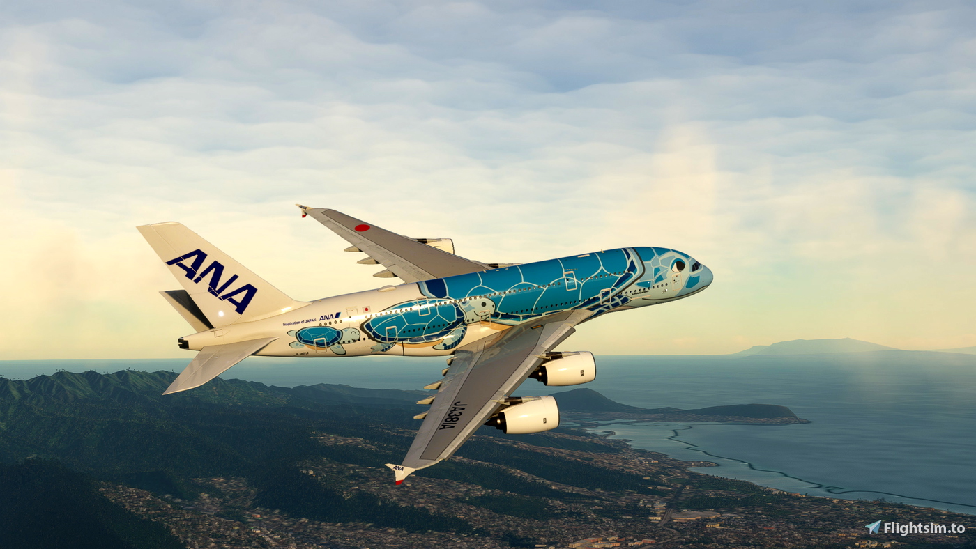 Threads - All Nippon Airways Blue Turtle JA381A FlyByWire Airbus A380 ...