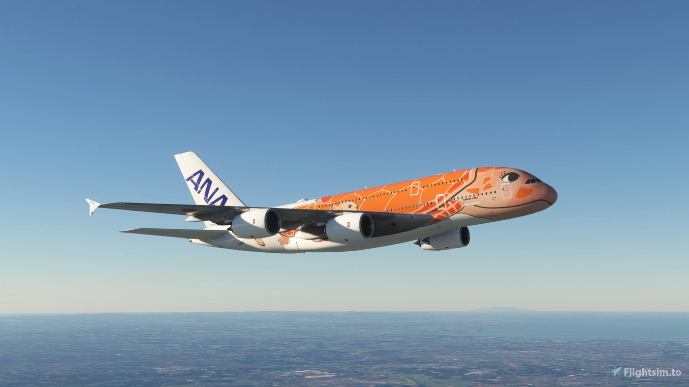 All Nippon Airways Orange Turtle JA383A FlyByWire Airbus A380 [4K/8K] para Microsoft Flight ...