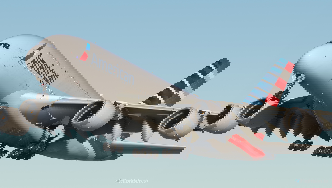 American Airlines N388AA Fictional FlyByWire A380X [Cabin] - 8K 对于 ...
