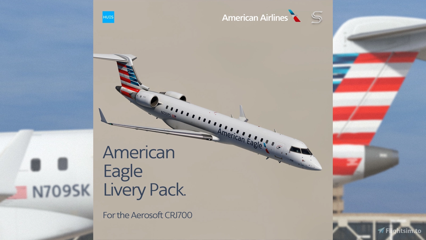 American Eagle Livery Pack | Aerosoft CRJ700 V2 | 4K for Microsoft ...