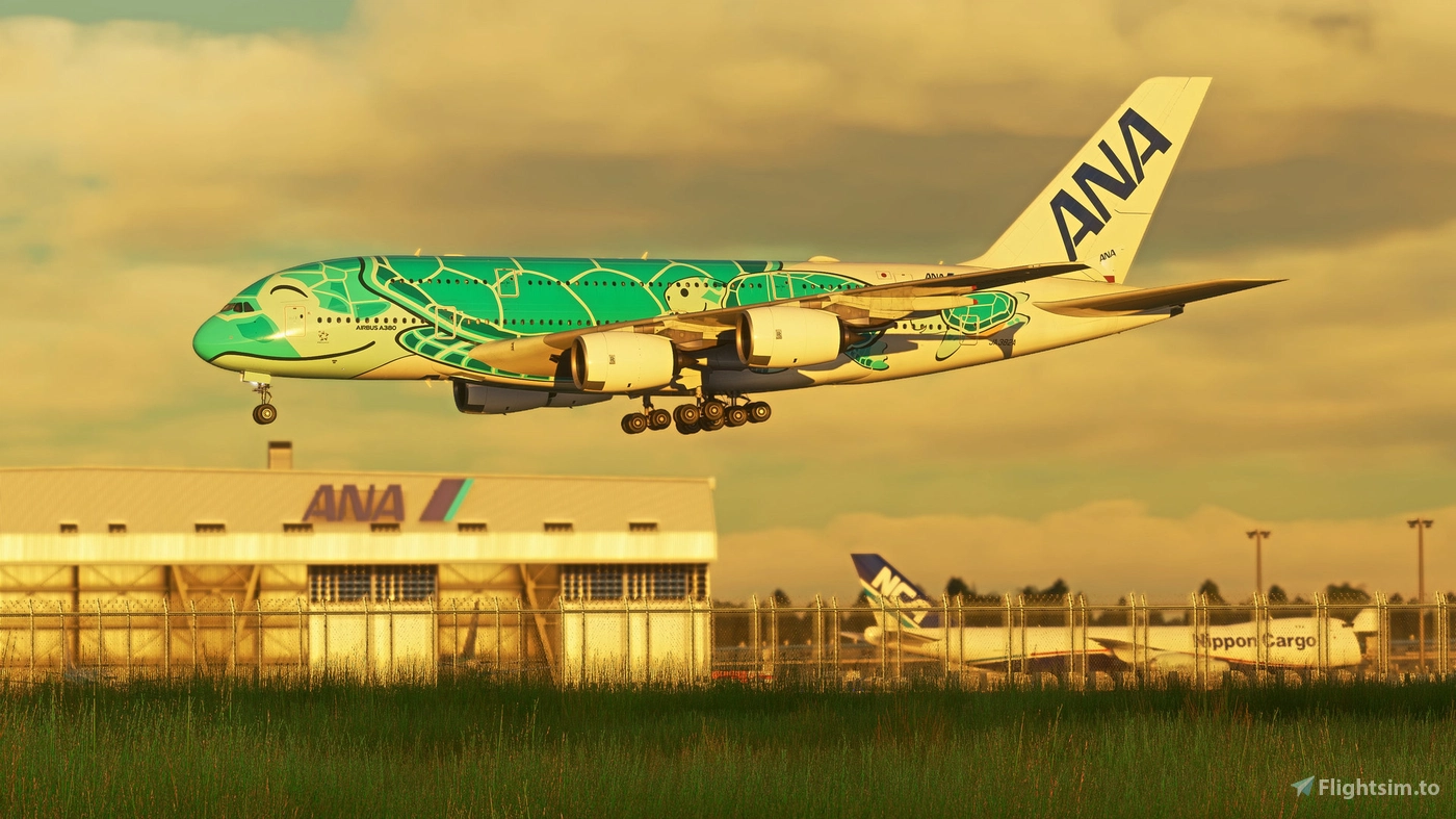ANA (All Nippon Airways) 'Kai - Green Turtle' Flying Honu / FlyByWire A380X / [8K] für Microsoft ...
