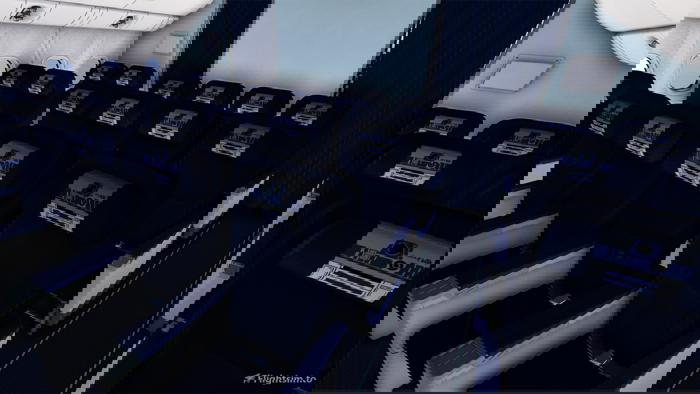 ANA "All Nippon" "Star Wars R2-D2"" + Cabin PMDG 777-200ER のために Microsoft Flight Simulator | MSFS