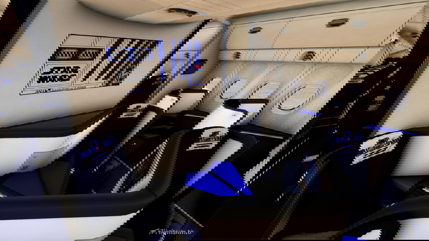 Threads - ANA "All Nippon" "Star Wars R2-D2"" + Cabin PMDG 777-300ER pour Microsoft Flight ...
