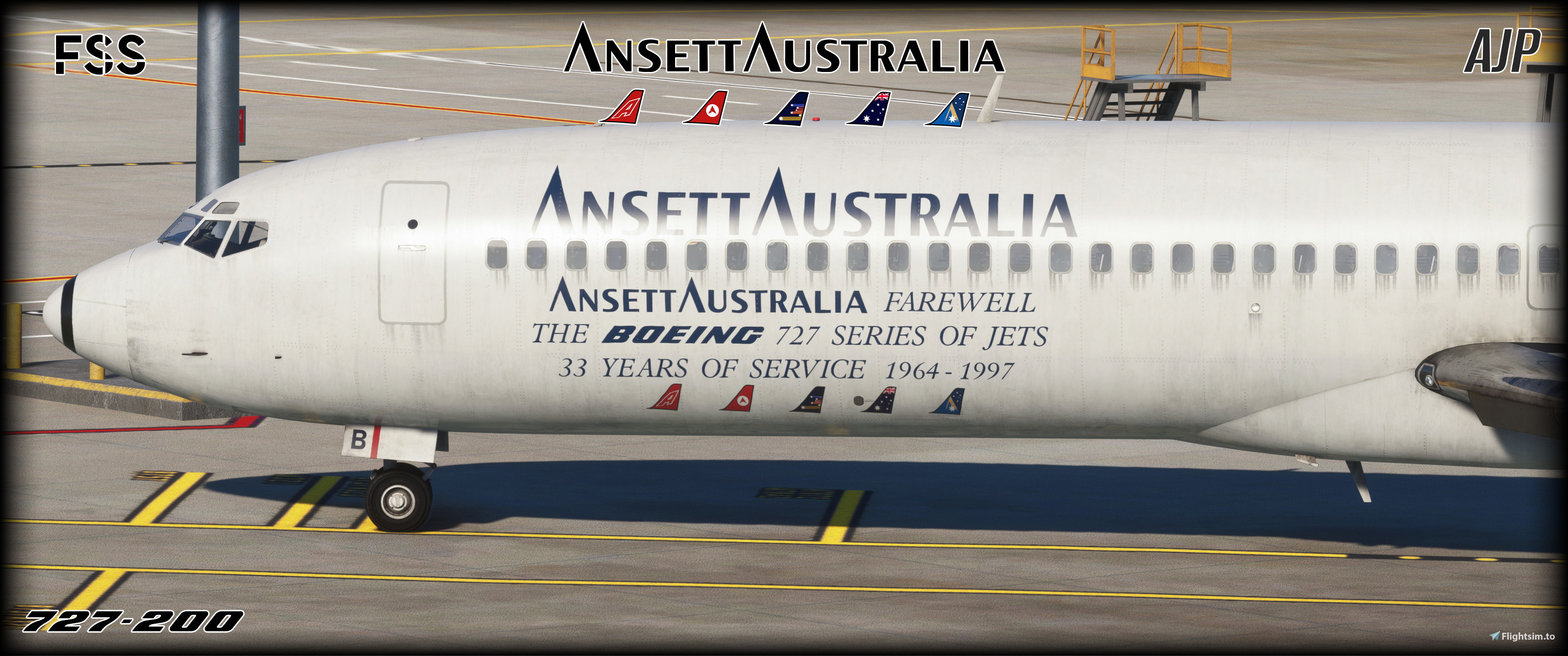 Ansett Australia 'Farewell 727' VH-ANB FSS 727-200 - MSFS Add-on ...