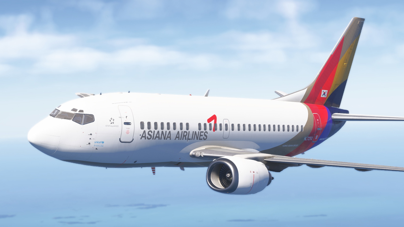 Asiana Airlines 737-500 (HL7250) w/Cabin | CSS 737-500 для Microsoft ...