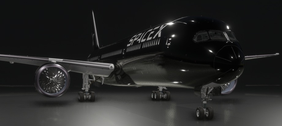 Asobo 787-10 Fictional SpaceX Livery pentru Microsoft Flight Simulator ...