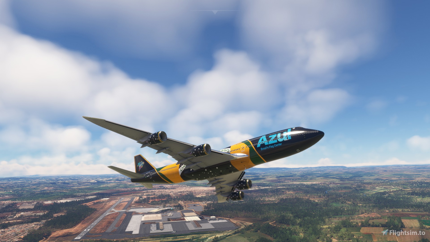 Asobo B747 8i Azul Big Bus 4K for Microsoft Flight Simulator | MSFS