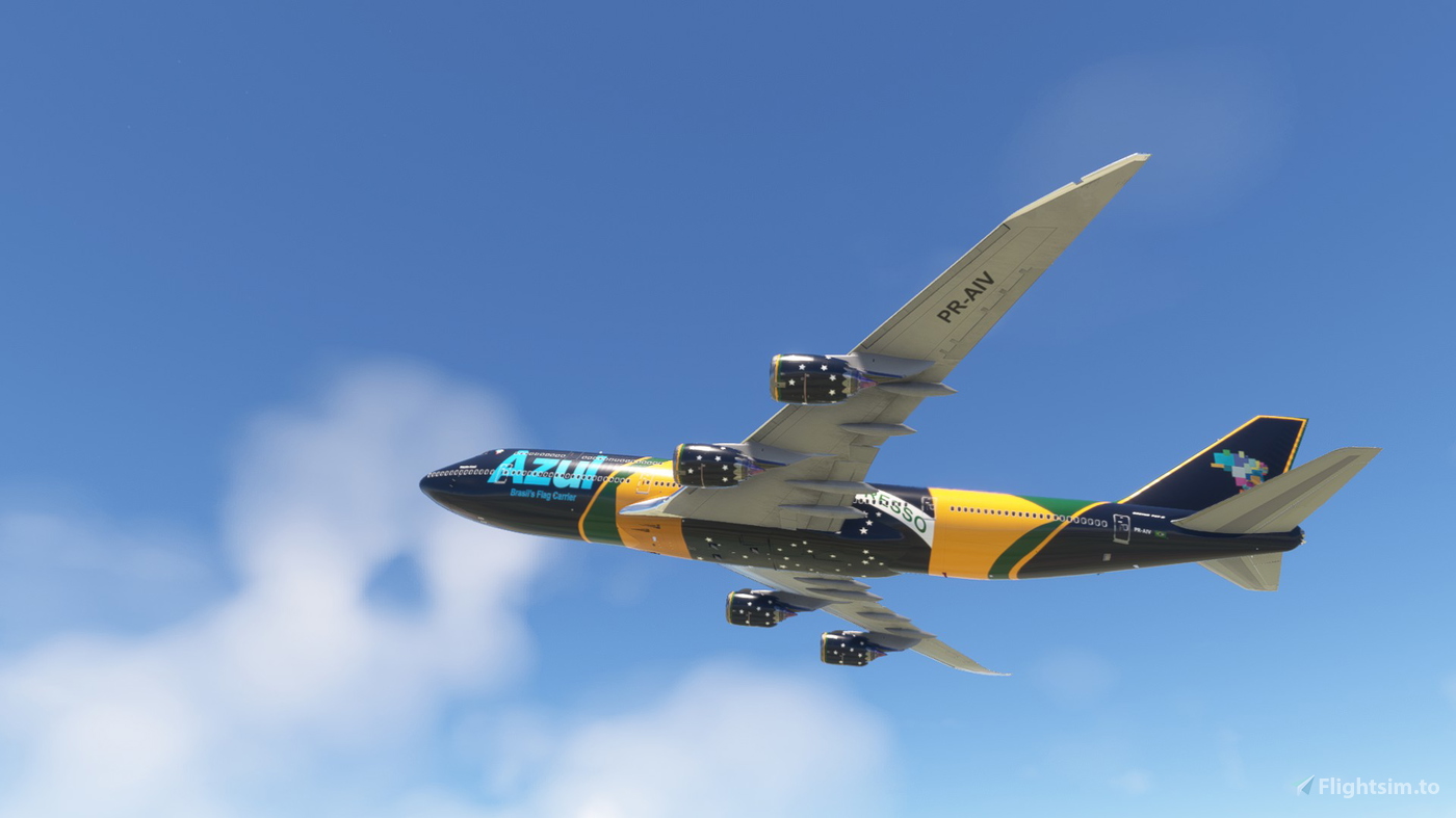 Asobo B747 8i Azul Big Bus 4K for Microsoft Flight Simulator | MSFS